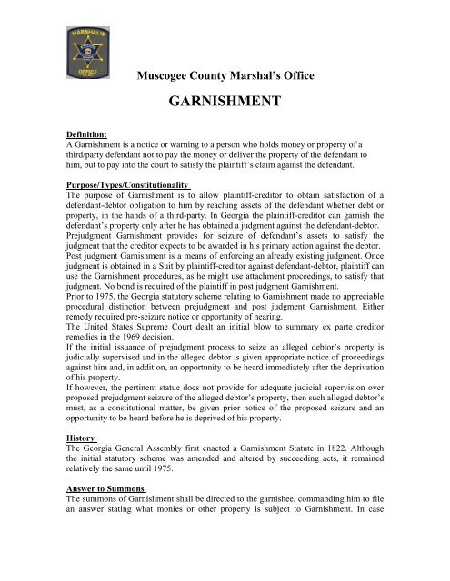 GARNISHMENT