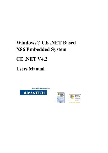 WindowsÂ® CE .NET Based X86 Embedded System CE .NET V4.2