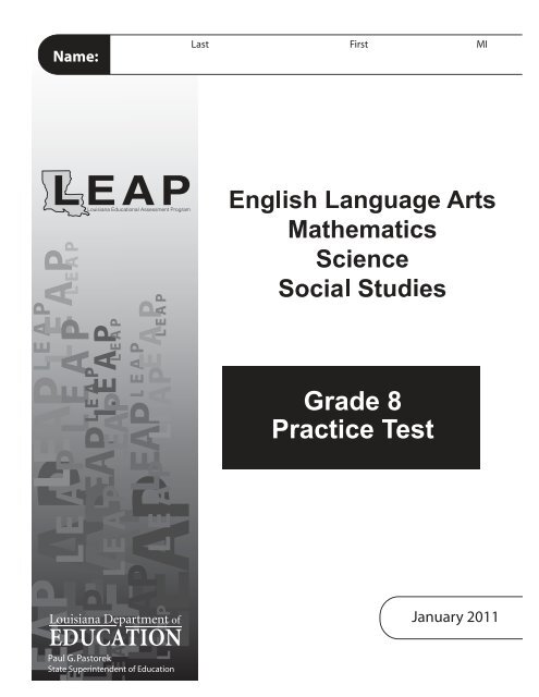 LEAP Practice Test - Louisiana Department of Education