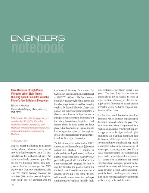 insights Volume 10 No. 2 - Engineers Notebook - Dresser-Rand