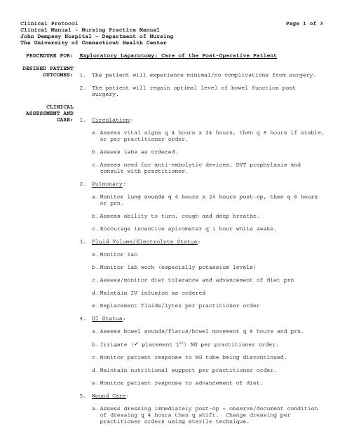 Clinical Protocol Page 1 of 3 Clinical Manual - Department of ...