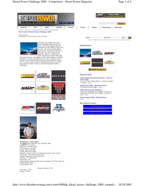 Diesel Power Challenge 2008 - ATS Diesel Performance