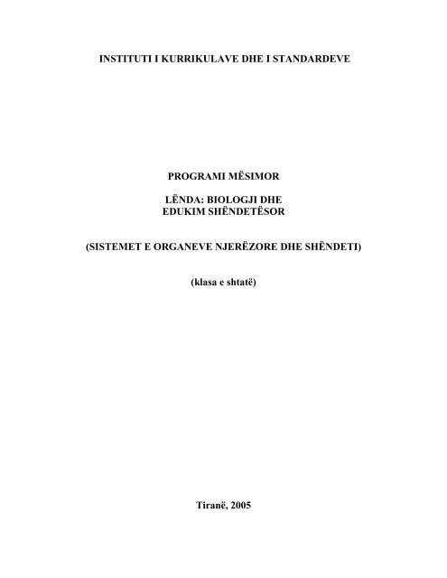 0.8 Biologjia 7 - Instituti i Zhvillimit te Arsimit