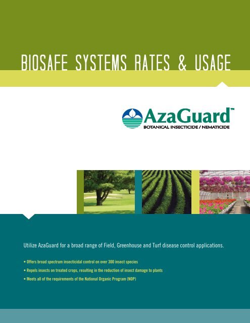 AzaGuard Rates & Usage Guide - BioSafe Systems
