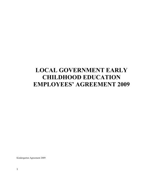Local Government Early Childhood Education Employees Agreement
