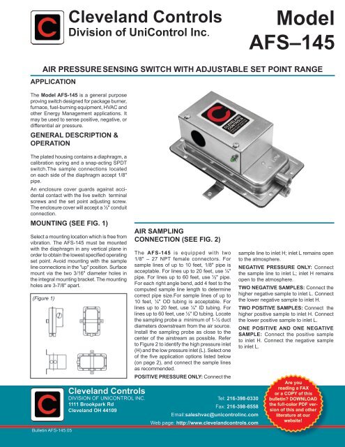 Cleveland Control AFS-145 Eng - SES Combustion AB