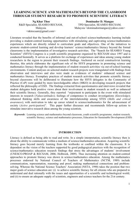 Full Paper - seameo recsam