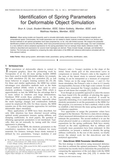 Identification of Spring Parameters for Deformable ... - IEEE Xplore