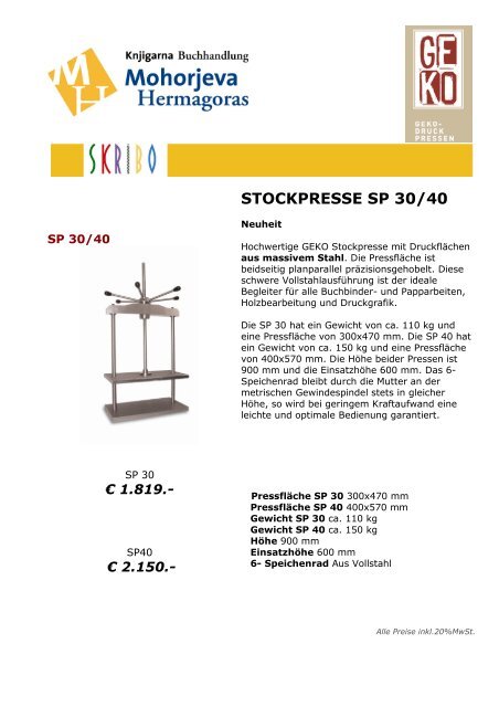 Modellreihe HDZE 400-600 - Mohorjeva