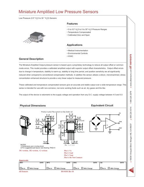 Data Sheet - All Sensors Corporation