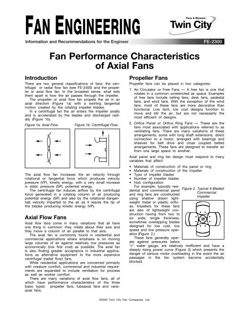 Fan Performance Characteristics of Axial Fans - Twin City Fan ...