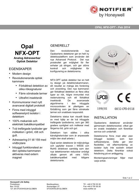 Opal Optisk - Notifier