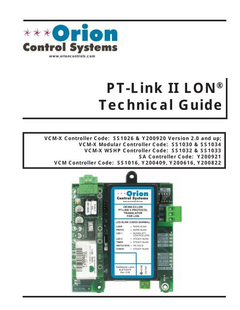 PT-Link II LONÃ‚Â® Technical Guide - Orion Control Systems