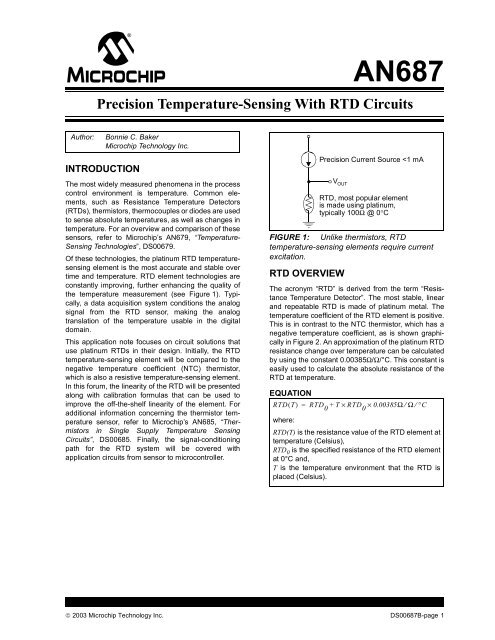 Precision Temperature-Sensing with RTD Circuits - Microchip