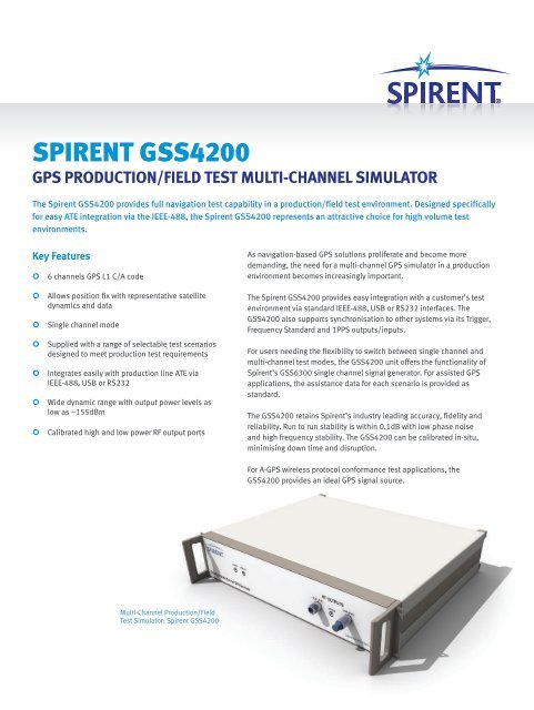 SPIRENT GSS4200 - Spirent Communications