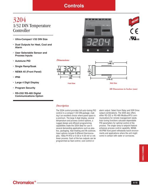 3204 Catalog Page - Chromalox Precision Heat and Control