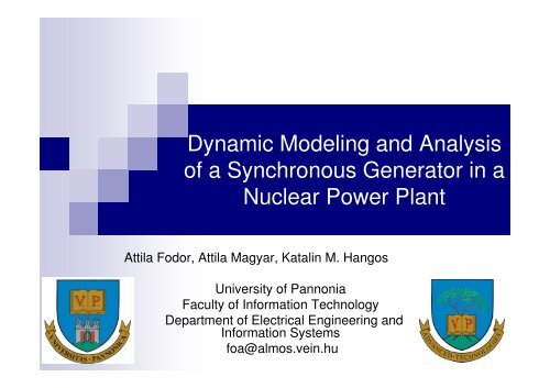 Dynamic Modeling and Analysis of a Synchronous Generator in a ...