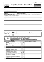 Inspection Checklist: Pre Plaster and Plaster