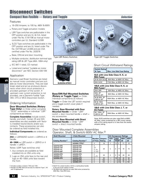 Disconnect Switches - Siemens