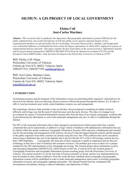 SIGMUN: A GIS PROJECT OF LOCAL GOVERNMENT - DataMap