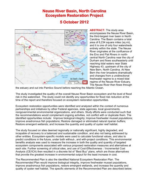 Neuse River Basin, North Carolina Ecosystem Restoration Project 5 ...