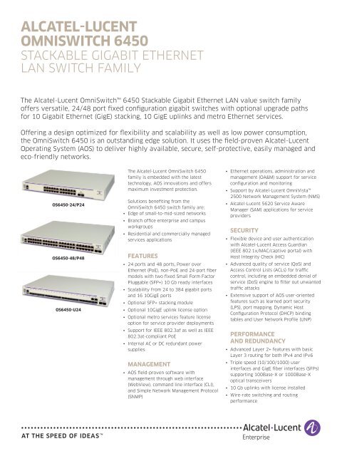 ALCATEL-LUCENT OMNISWITCH 6450 - Netnordic