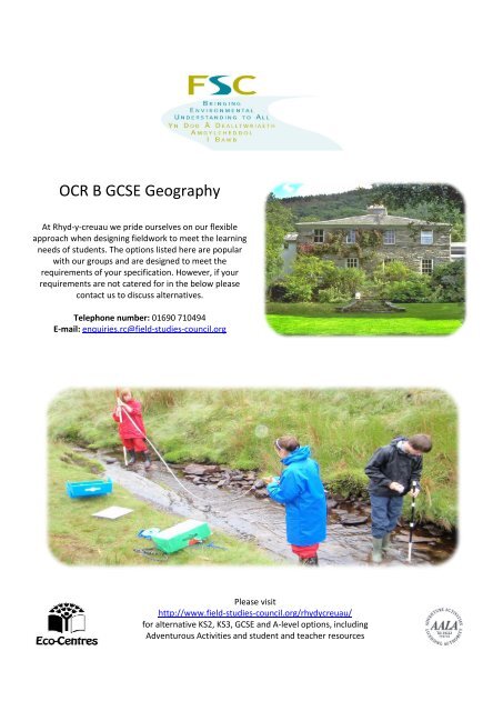 GCSE OCR B Geography - Field Studies Council