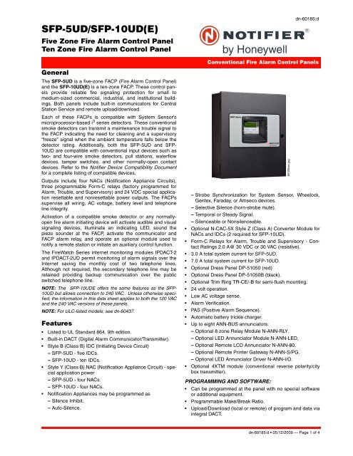 SFP-5UD/SFP-10UD(E) - Notifier