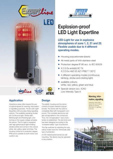 Explosion-proof LED Light Expertline - bei FHF, Funke Huster ...