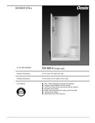 VURSA SERIES SHOWER STALL SH-4836 (no seat) - Oasis Bath