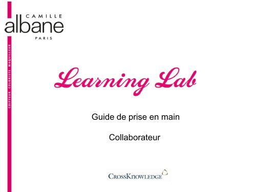 La page d'accueil du Learning Lab - CrossKnowledge