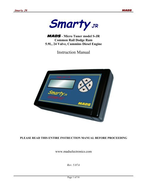 SmartyJR - Mads Electronics - Smarty - CaTCHER - Dodge Tuning ...