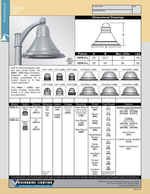 Visionaire Lighting . POG-V . Architectural . Oden - Fortune-lighting ...