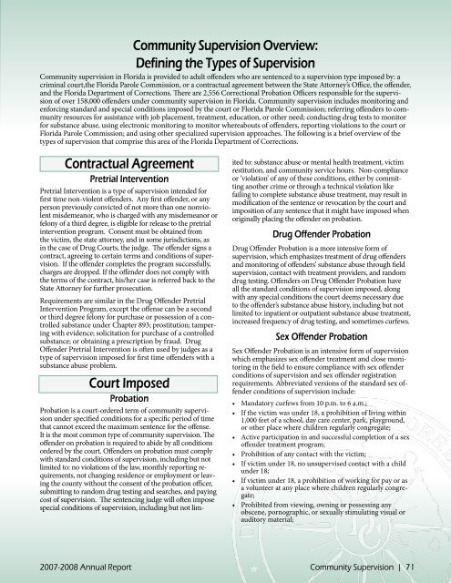 Community Supervision Overview - Florida Department of Corrections