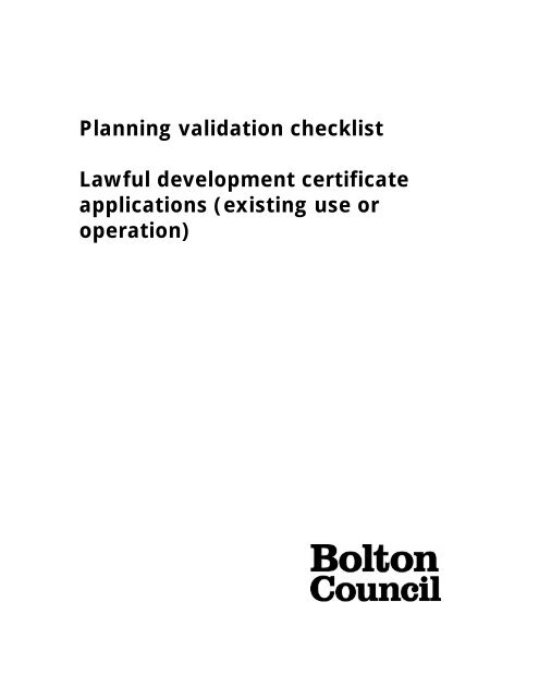 Planning validation checklist: