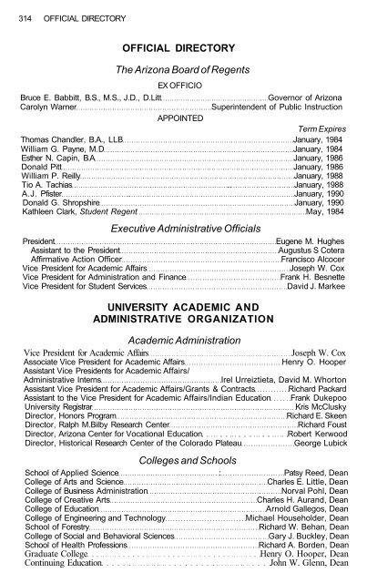 Directory - Northern Arizona University