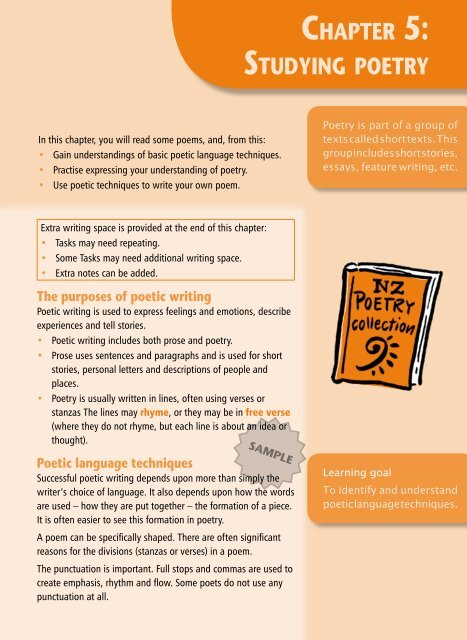 CHAPTER 5: STUDYING POETRY