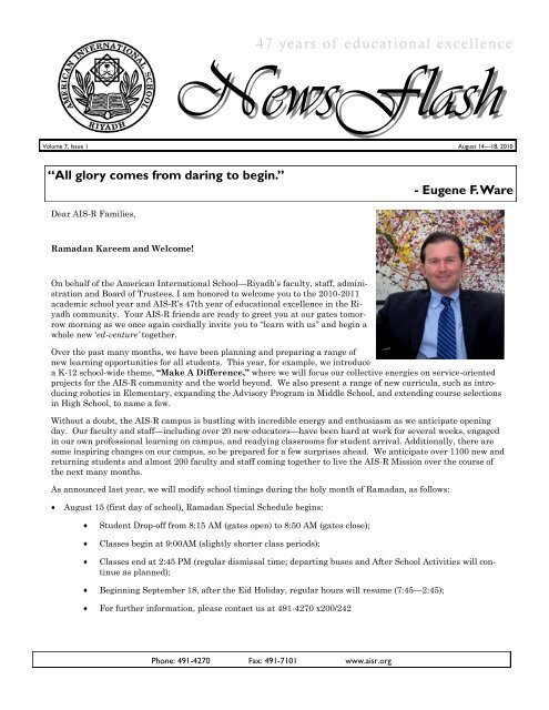 NewsFlash 1.pdf - American International School - Riyadh