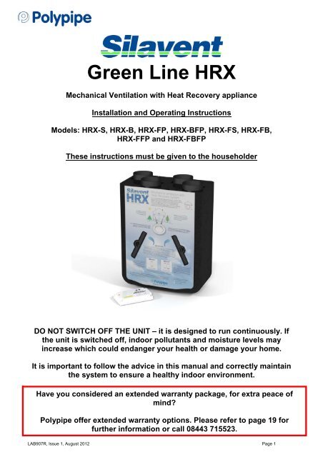 Silavent HRX - Polypipe