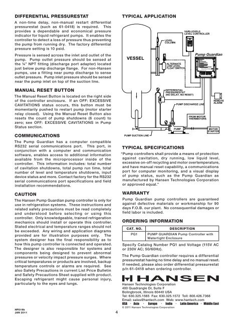 HANSEN TECHNOLOGIES Vari-