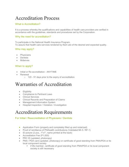 Accreditation Process and FAQs - Philippine College of Physicians