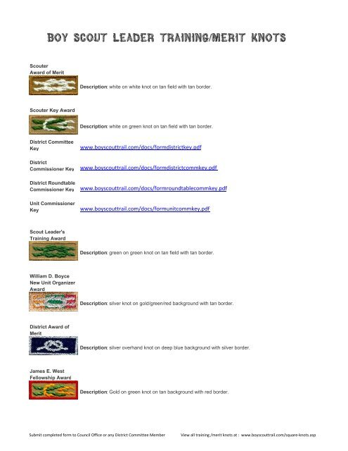 Bsa Adult Recognition Knots