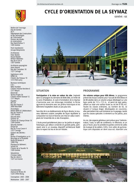 CYCLE D'ORIENTATION DE LA SEYMAZ - Pius Schuler AG