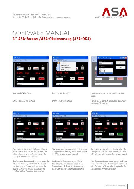 SOFTWARE MANUAL - Astro Systeme Austria
