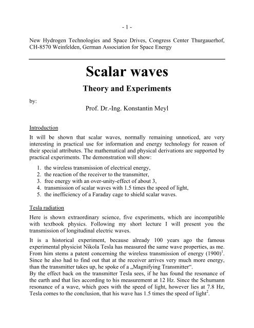 Scalar-Waves