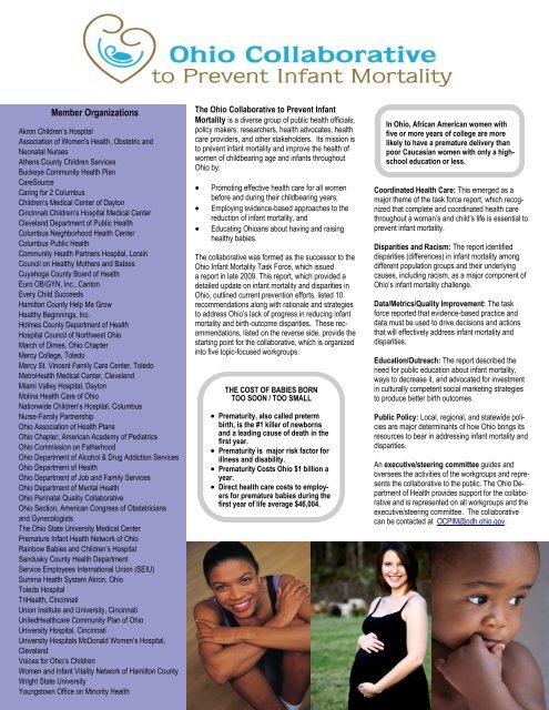 Ohio Collaborative to Prevent Infant Mortality - Maternal and Child ...