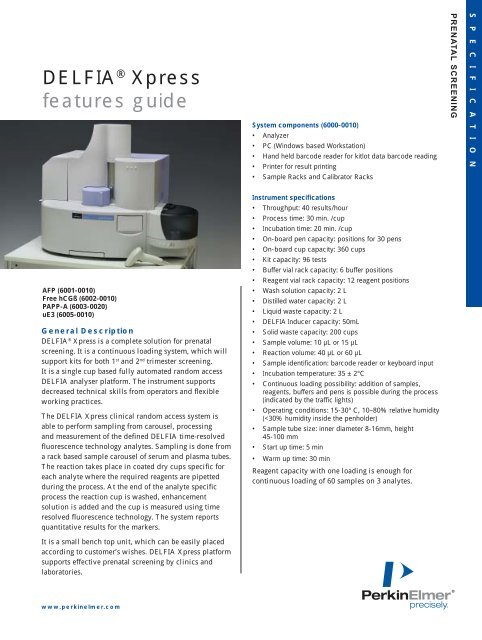 DELFIAÂ® Xpress Features Guide - PerkinElmer