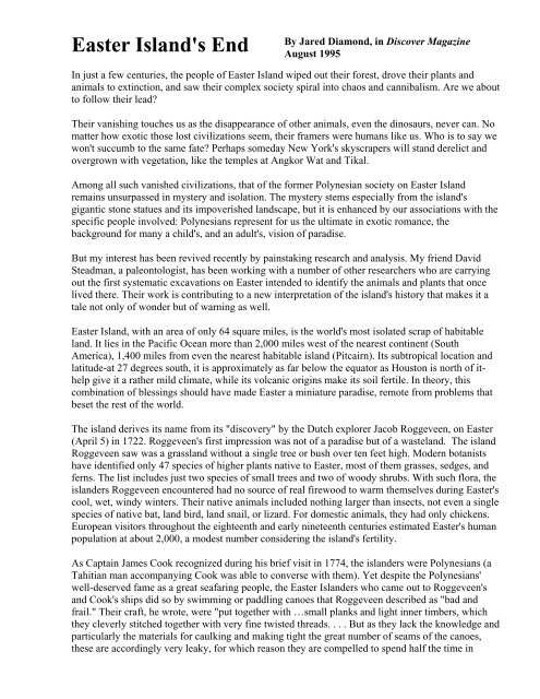 Easter Island Reading