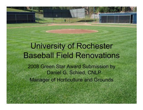 University of Rochester Baseball Field Renovations