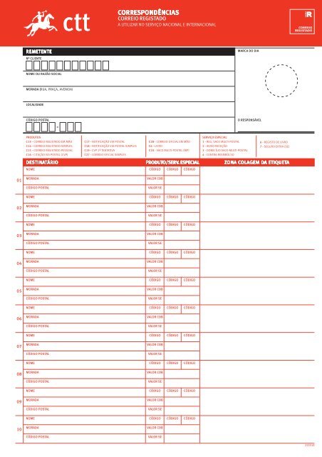 Registo Coletivo - CTT